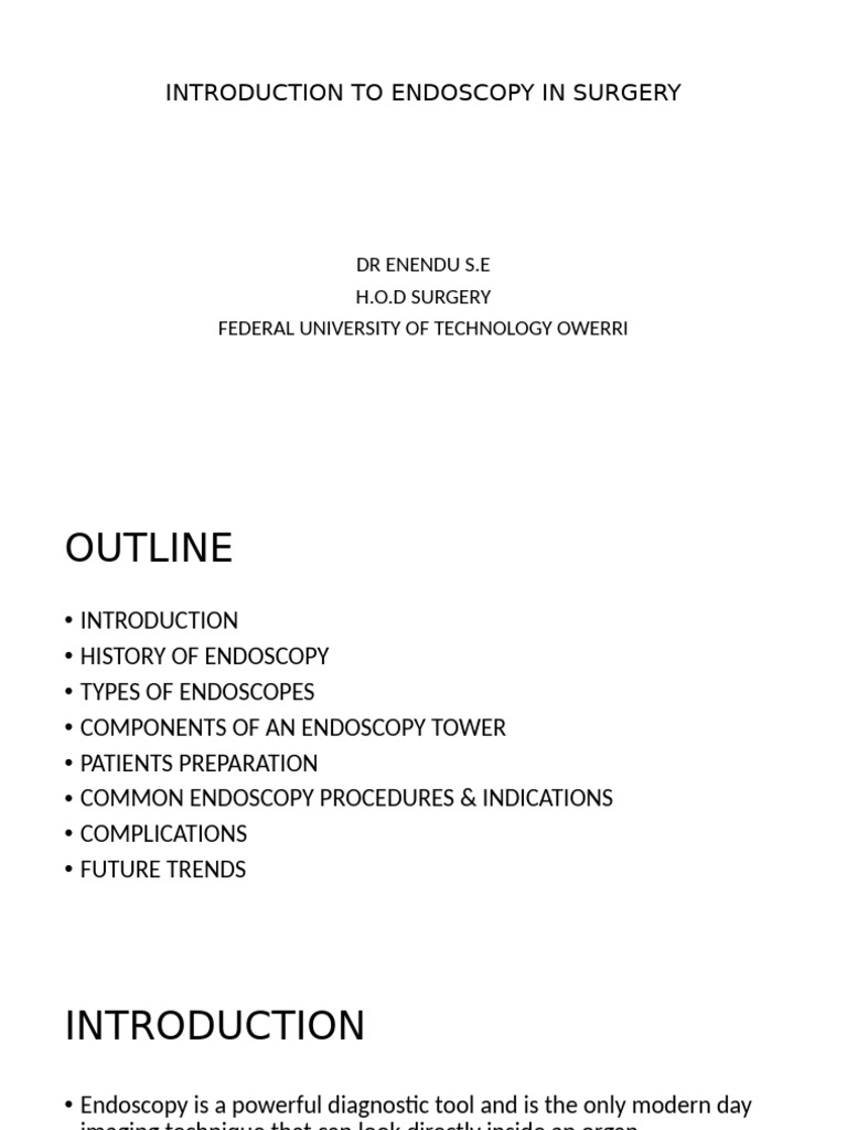 Endoscopy in Surgery: Overview & Procedures | PDF | Endoscopy ...