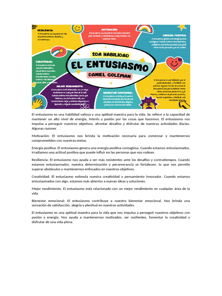 El Entusiasmo Es Una Habilidad Valiosa y Una Aptitud Maestra para La ...
