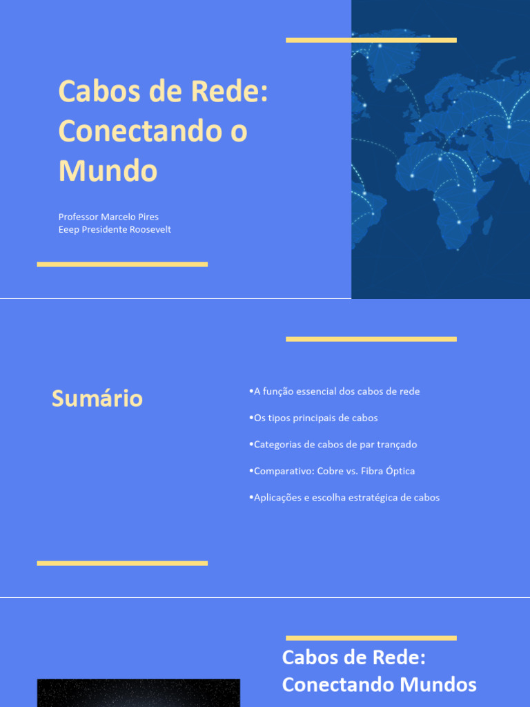 Cabos de Rede Conectando o Mundo | PDF | Rede de computadores ...