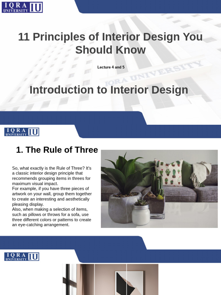 11 Principles of Interior Design | PDF | Symmetry | Interior Design