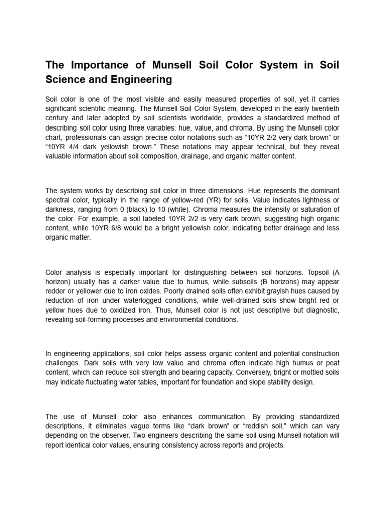 Essay 2 | PDF | Soil | Color