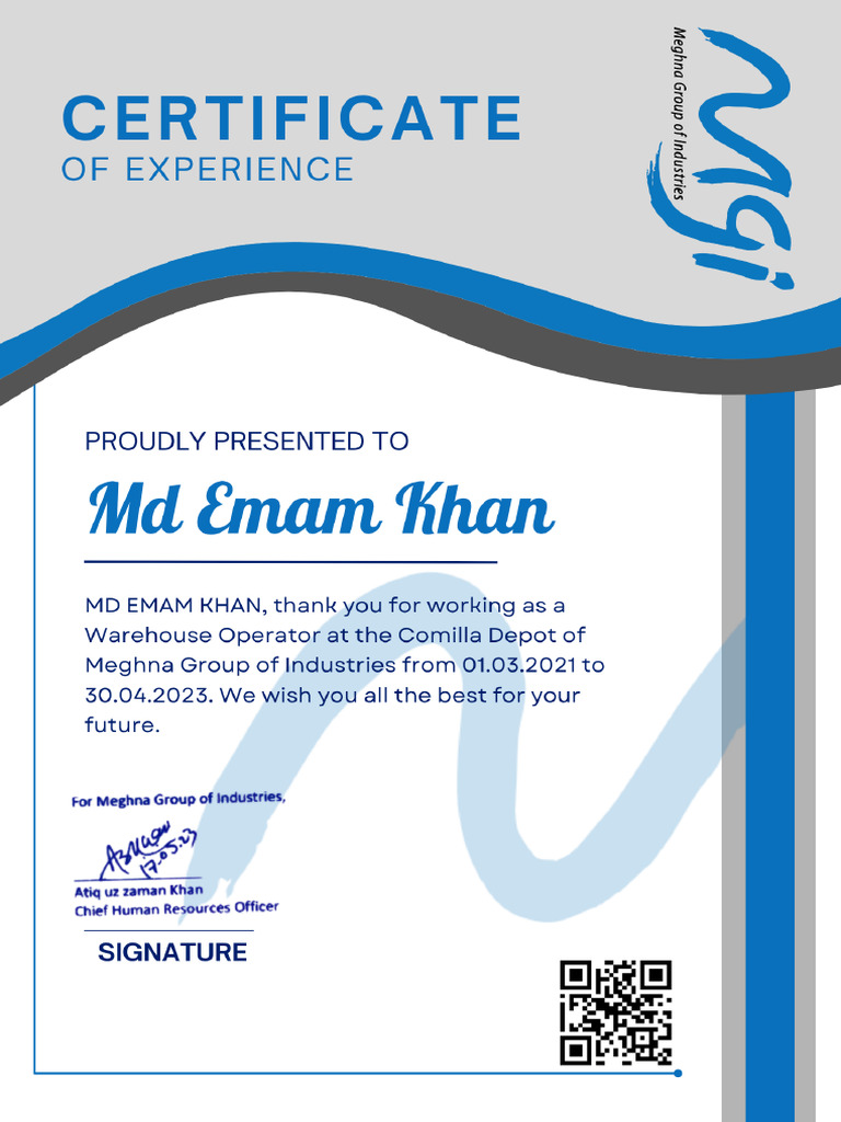 MD Emam Certificates | PDF