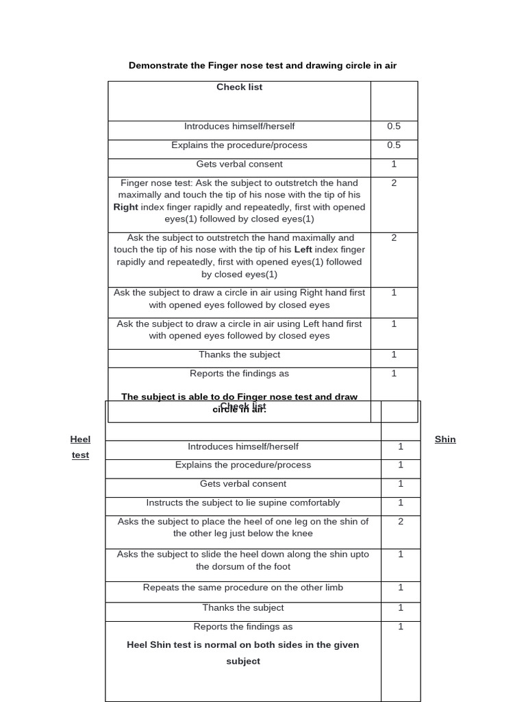 Neurological Examination Procedures | PDF | Anatomical Terms Of Motion ...