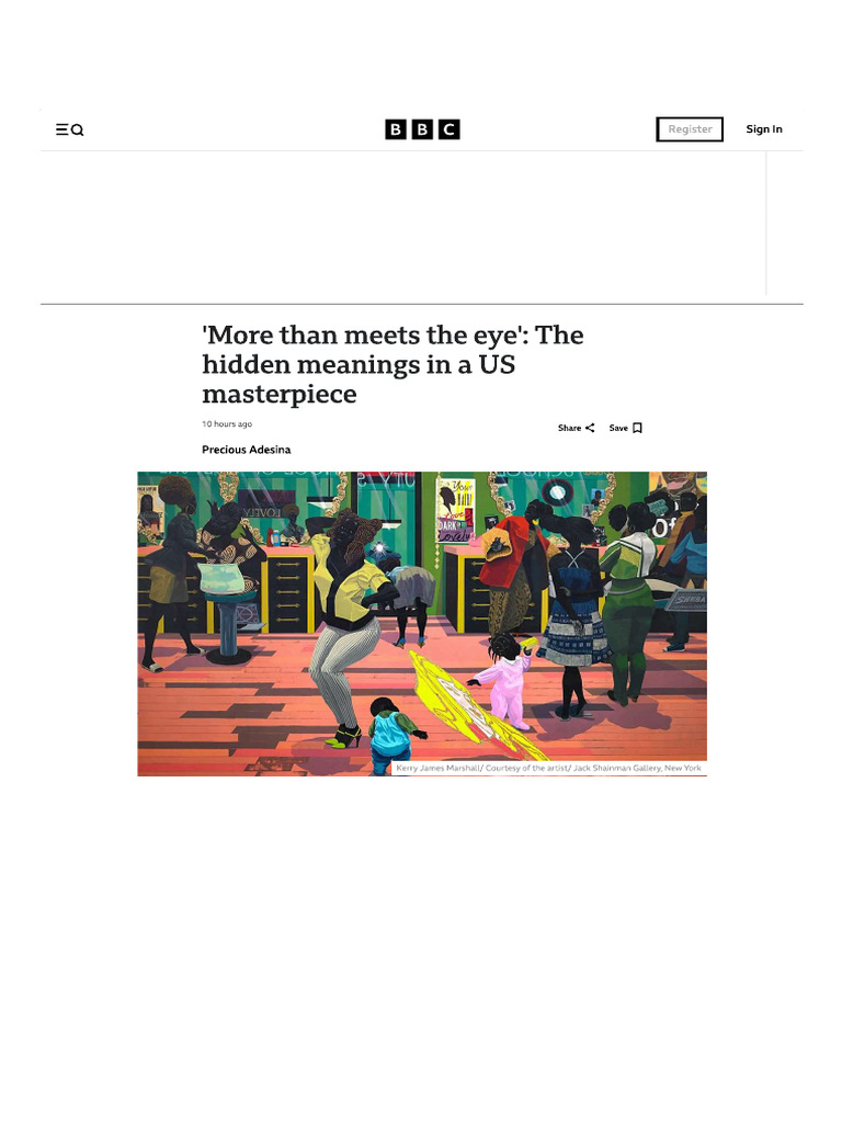 'More Than Meets The Eye' The Hidden Meanings in A US Masterpiece | PDF