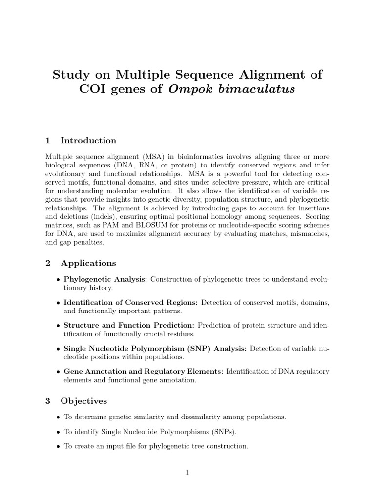 Multiple Sequence Alignment | PDF | Sequence Alignment | Nucleic Acid Sequence