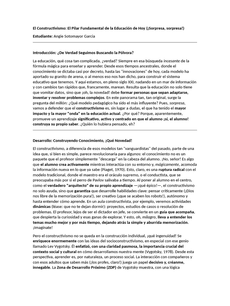 Constructivismo: Clave en Educación Actual | PDF | Constructivismo ...
