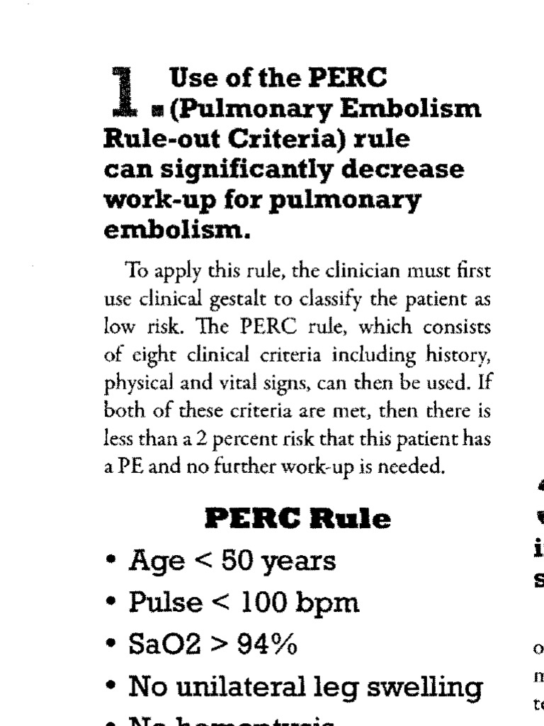 Perc Rule | PDF | Medical Emergencies | Rtt