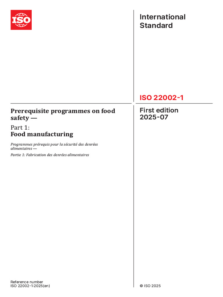 First Edition From Iso 22002 - 1 - 2025 | PDF | International ...