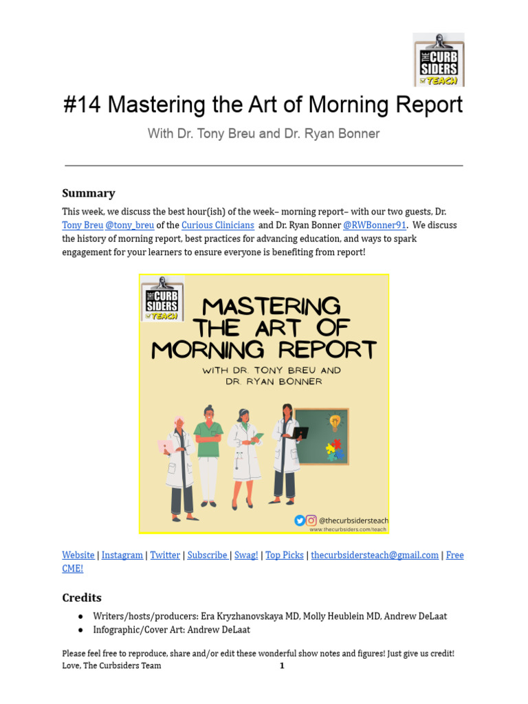 Morning Report Best Practices Guide | PDF | Learning