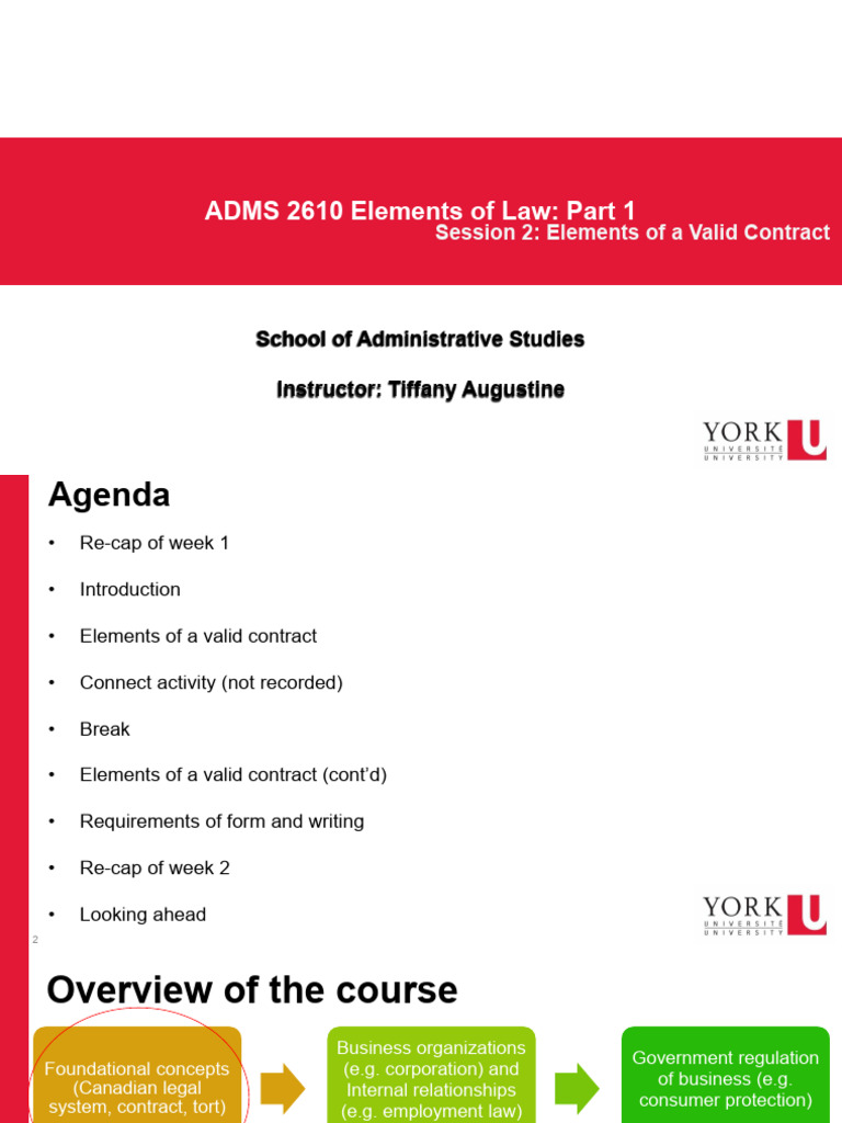 Valid Contract Elements Overview | PDF | Offer And Acceptance ...
