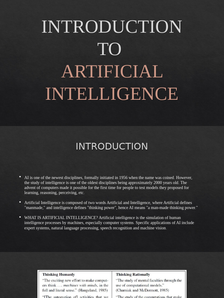Introduction to Artificial Intelligence | PDF | Intelligence (AI ...