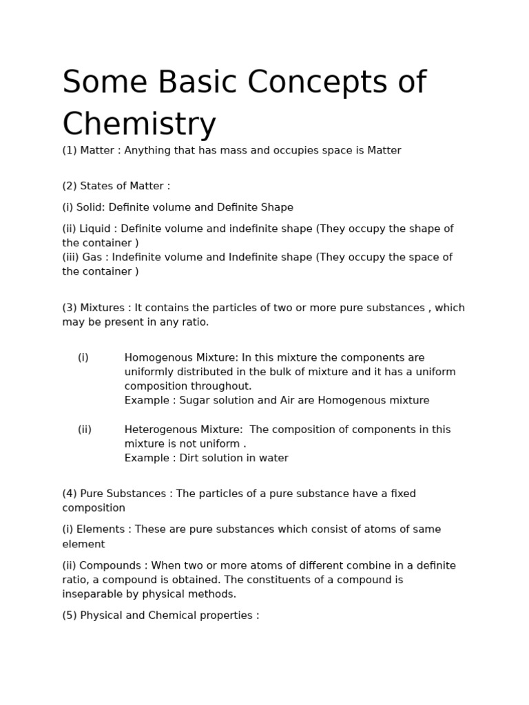 Some Basic Concepts of Chemistry-BOOK-JF9K89AO11 | PDF | Mole (Unit ...
