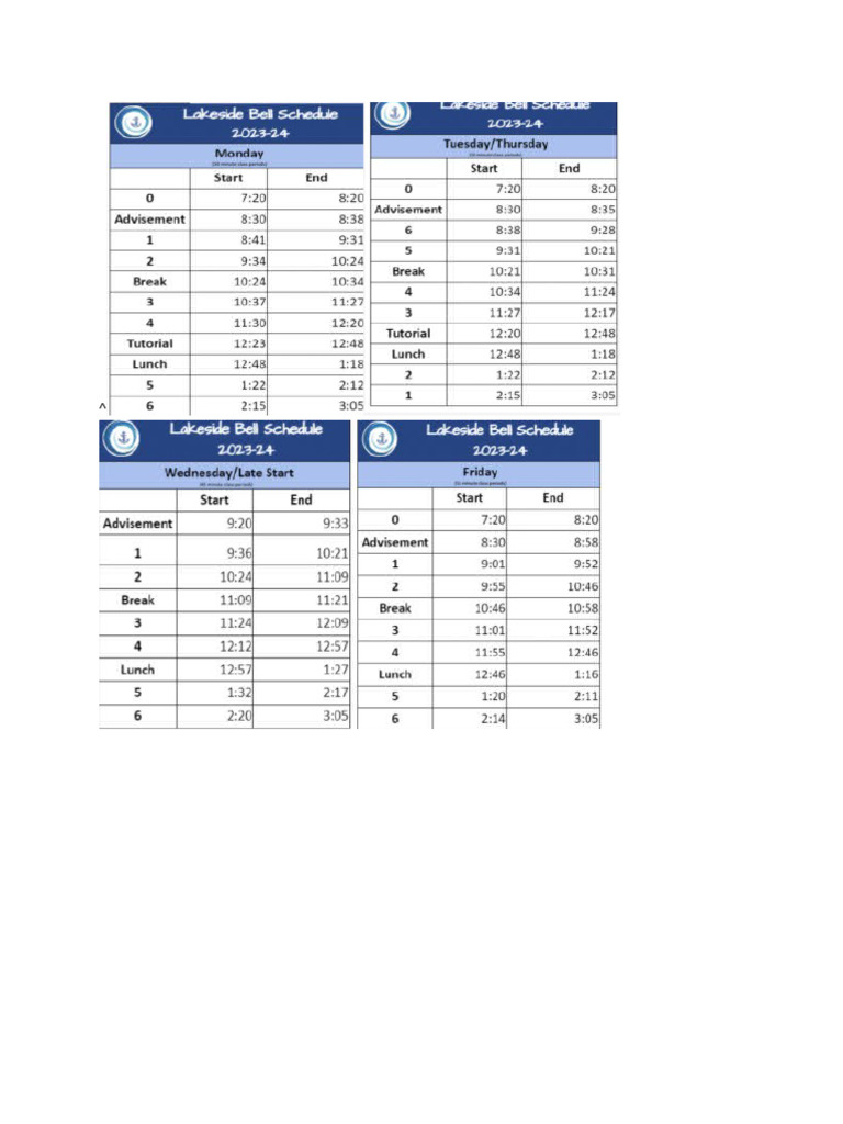 Bell Schedule | PDF