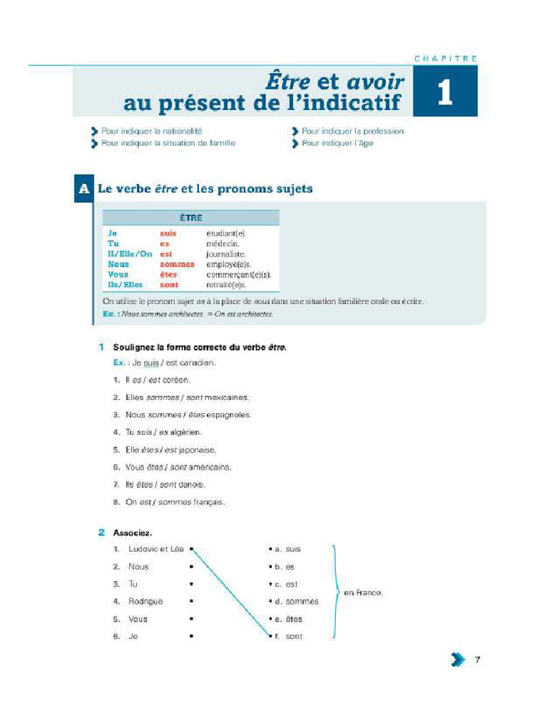 Être Et Avoir - Présent - Fiche de Travail | PDF
