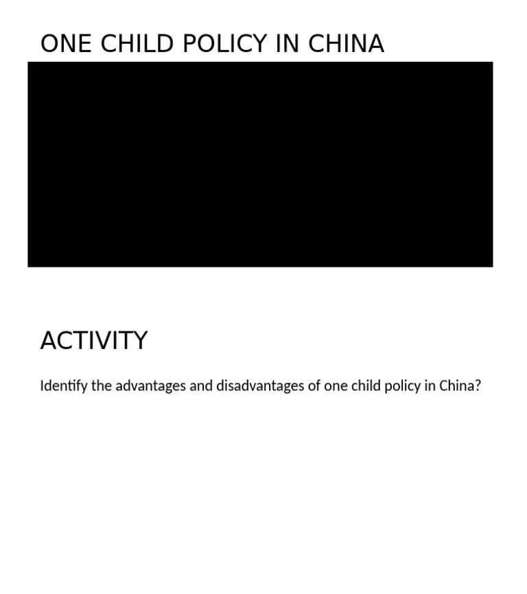 One Child Policy in China | PDF