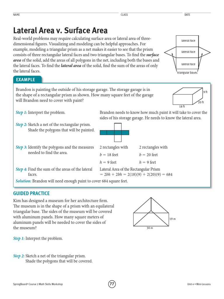 Lateral vs. Surface Area Explained | PDF | Area | Rectangle