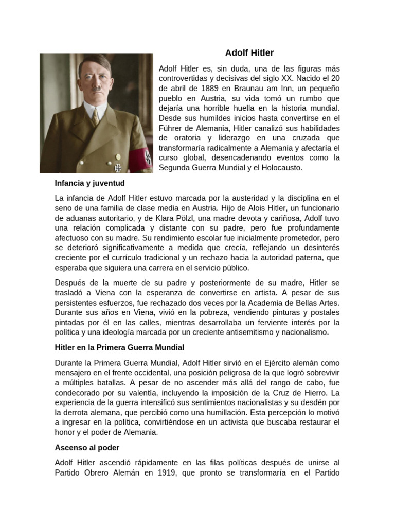 Adolf Hitler | PDF | Alemania nazi | Adolf Hitler