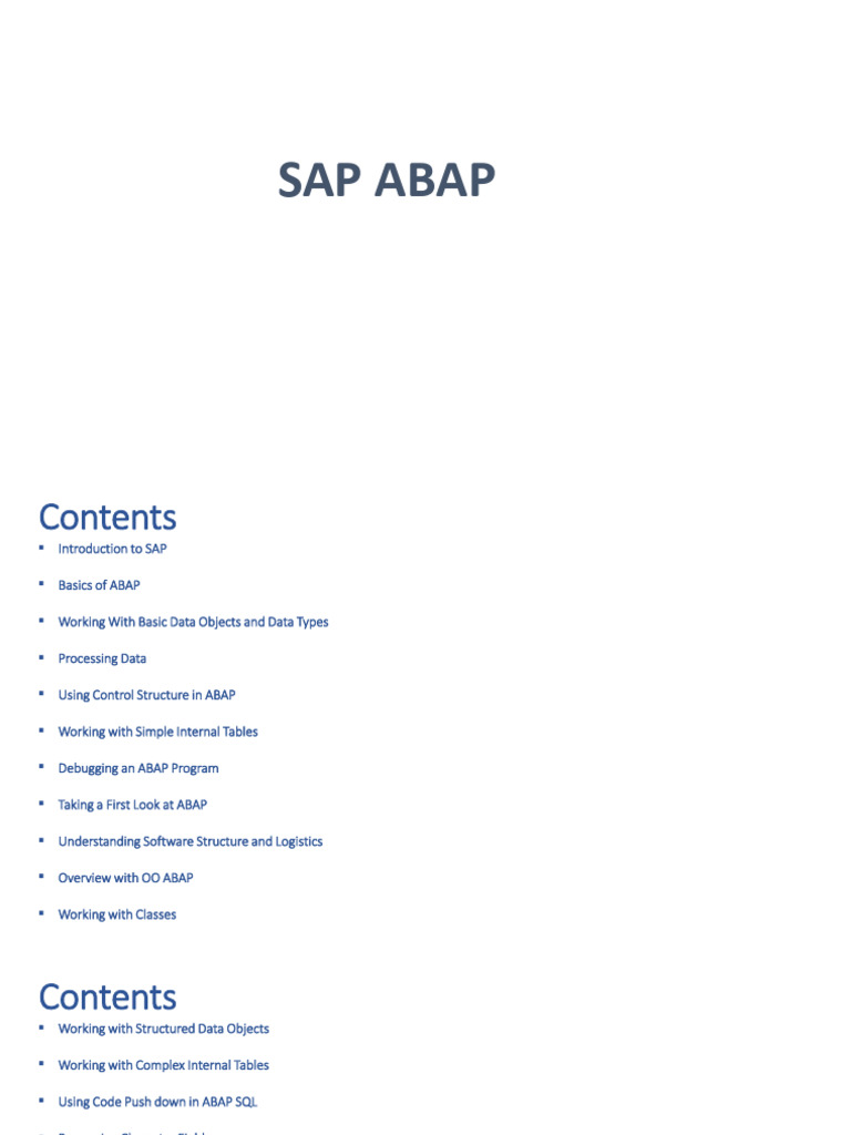 SAP ABAP Programming Basics Guide | PDF | Data Type | Control Flow