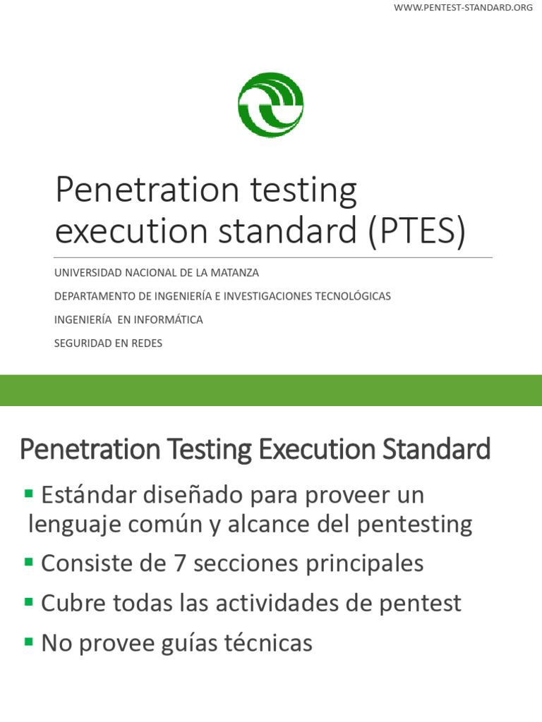 Clase Penetration Testing Execution Standard (PTES Analisis de ...