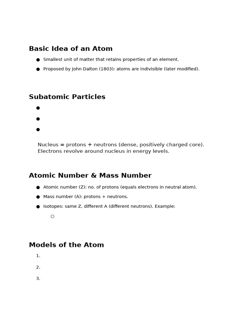 Chemistry Atomic Structure | PDF