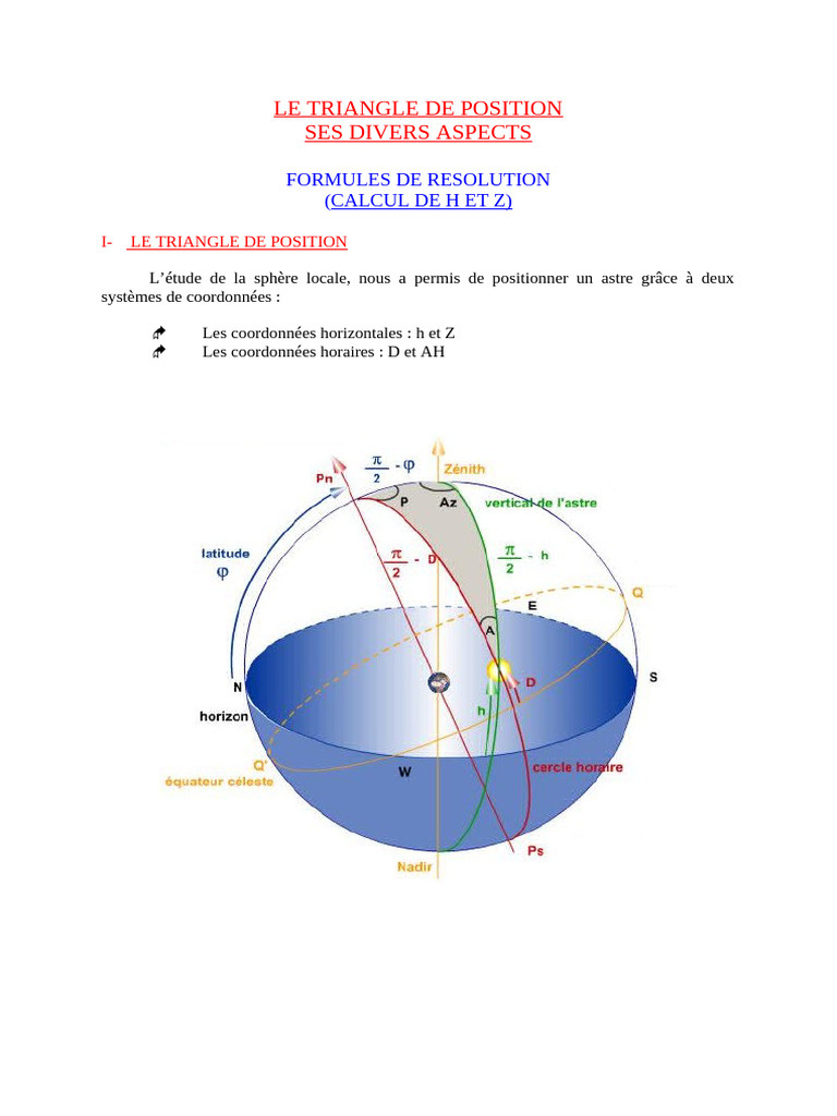 Triangle de Position : Calculs et Aspects | PDF | Géométrie | Géométrie ...