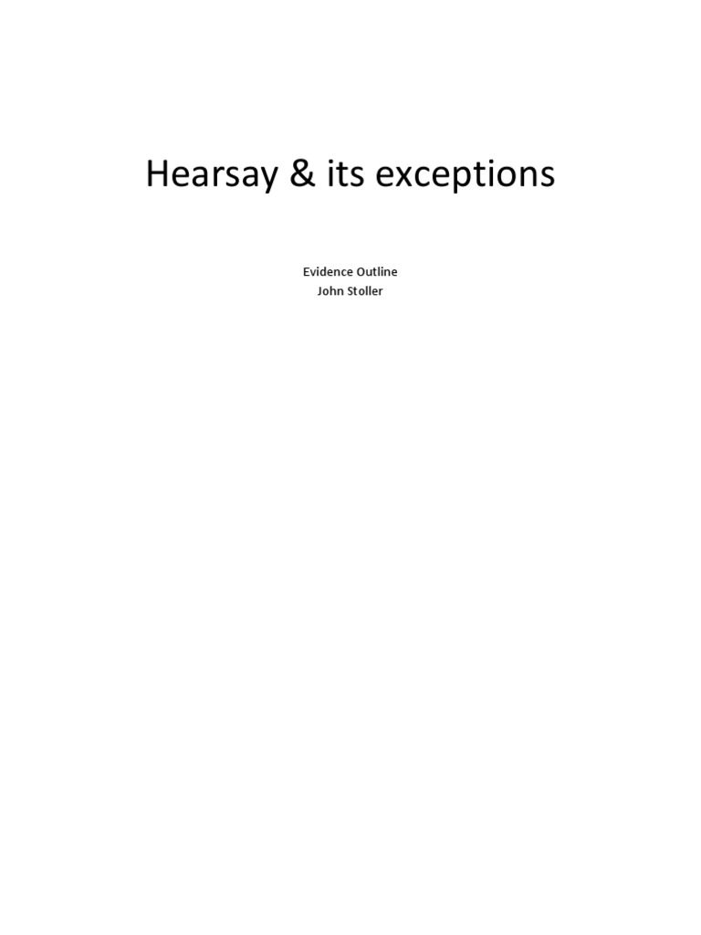 A Comprehensive Overview of Hearsay Exceptions and Confrontation Clause ...