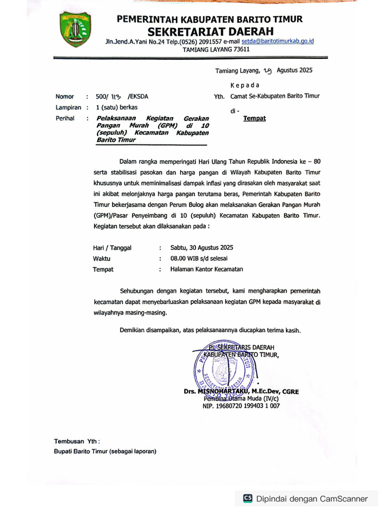 Surat GPM Ke Kecamatan | PDF