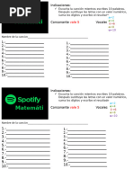 Spotify Matemático Ficha de Trabajo | PDF