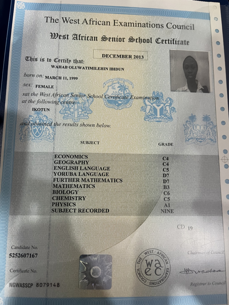 WAEC Certificate | PDF