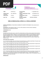 Normal MRI Report Summary | PDF | Knee | Vertebral Column