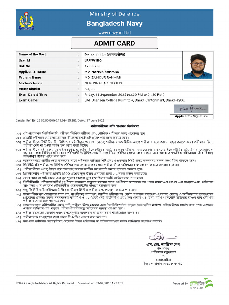 Navy Admit | PDF
