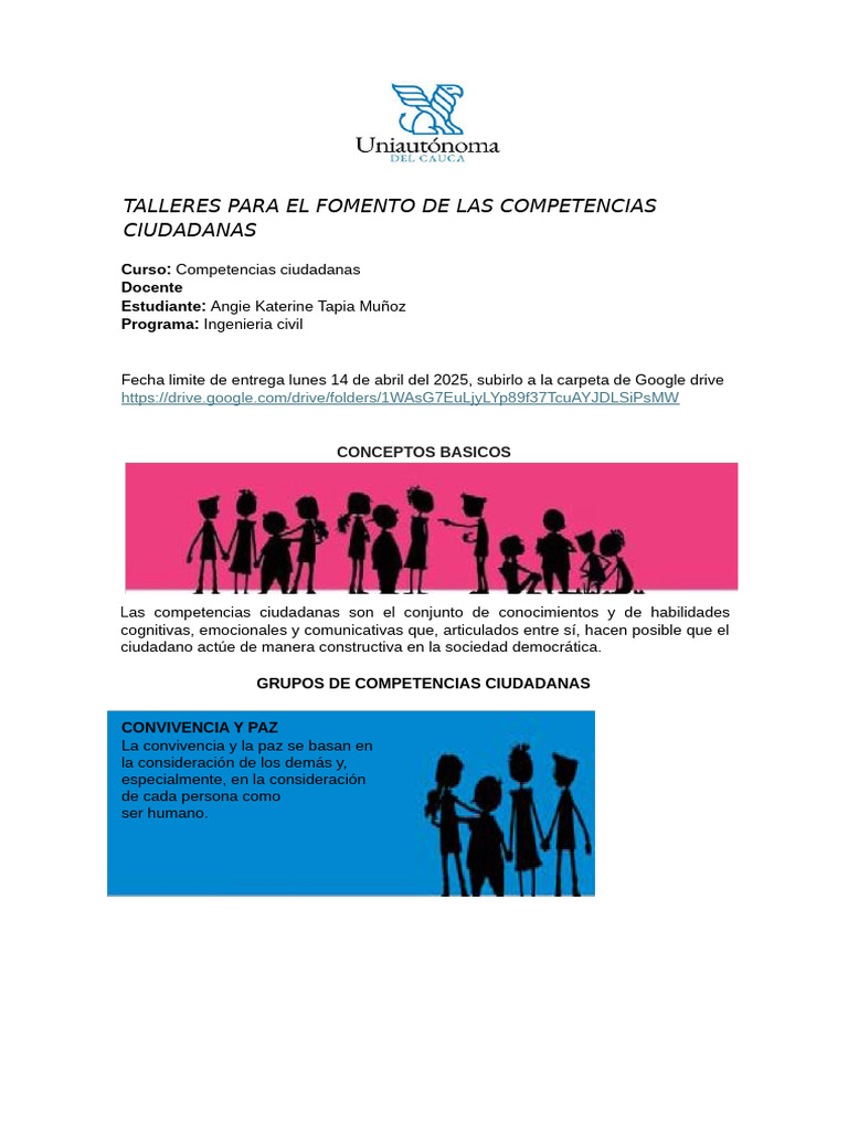 Taller Angie Katerine Tapia Muñoz Competencia Ciudadana | PDF ...