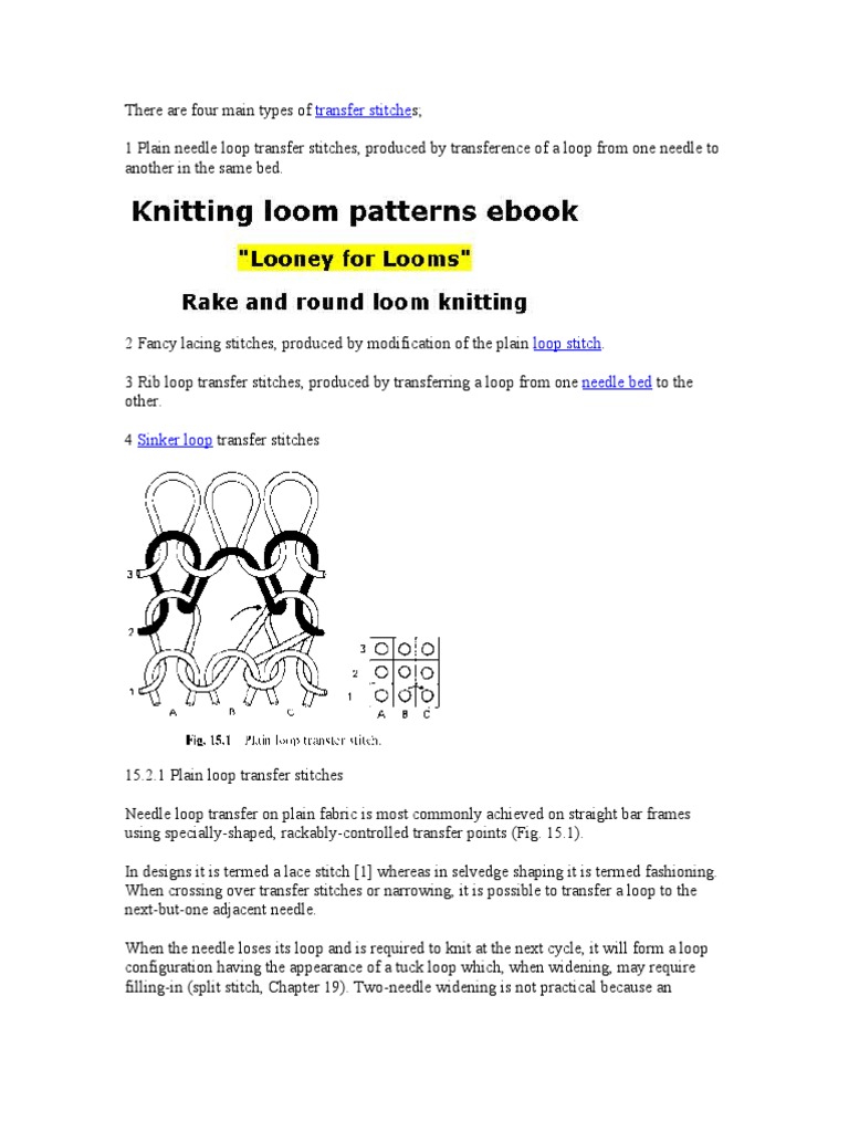 Loop Transfer | PDF | Knitting | Needlework