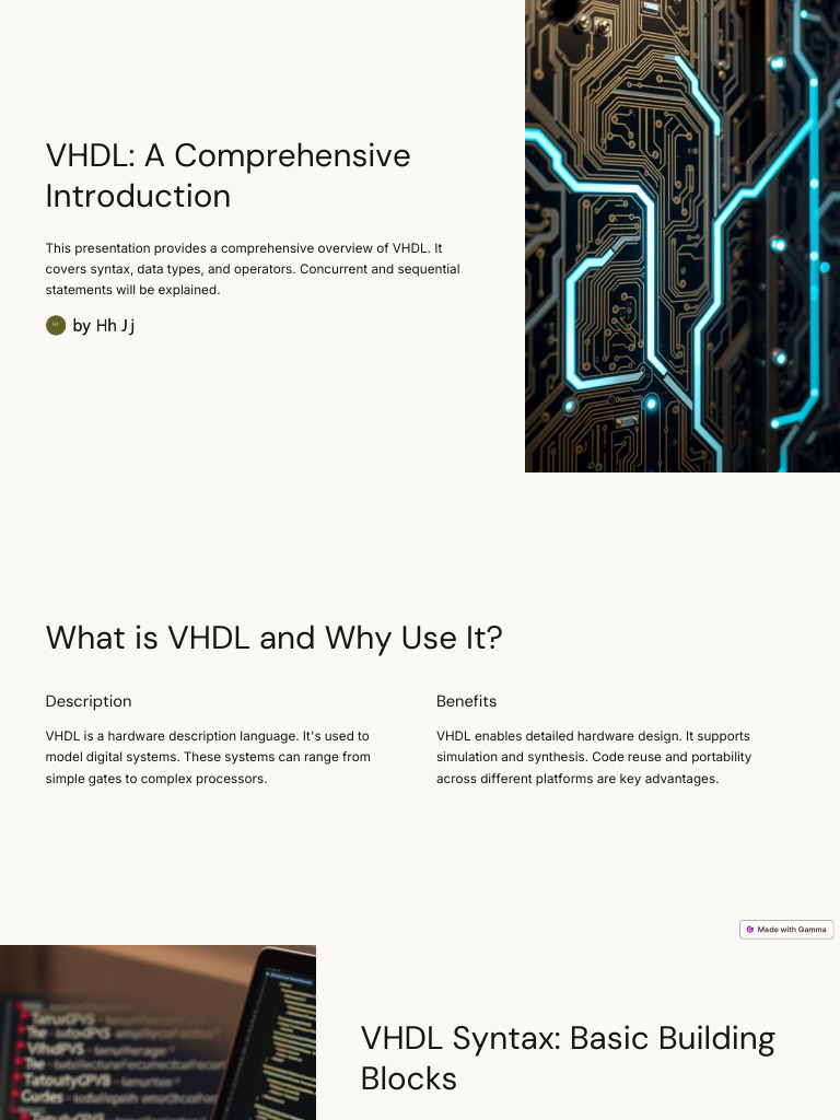 VHDL A Comprehensive Introduction | PDF | Vhdl | Computer Programming