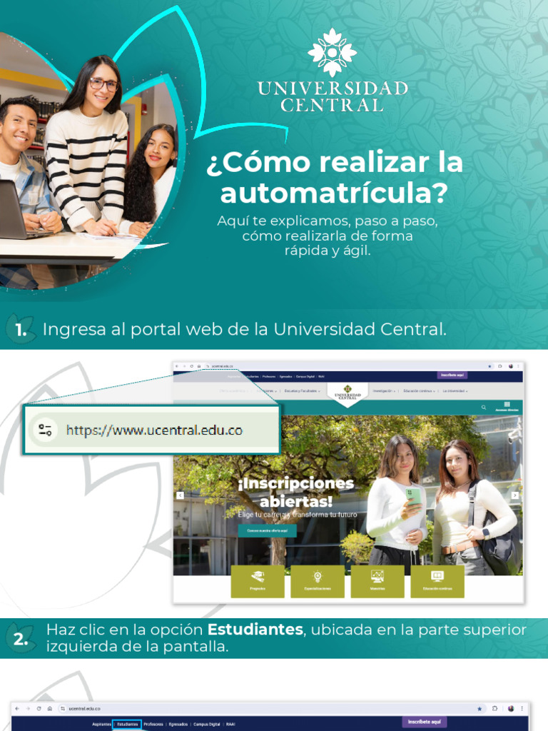 Guía de Automatrícula UCentral | PDF