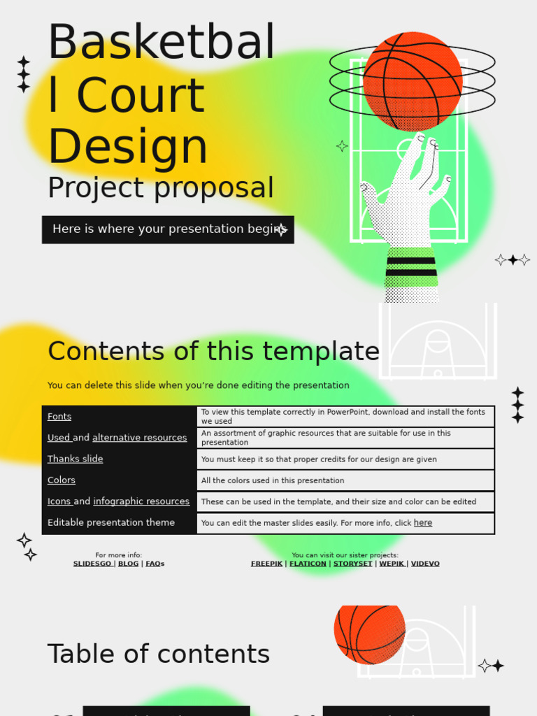 Basketball Court Design Project Proposal by Slidesgo | PDF | Expense ...