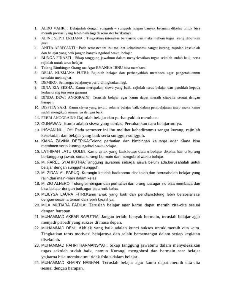 Catatan Siswa Kls 4 Fix | PDF
