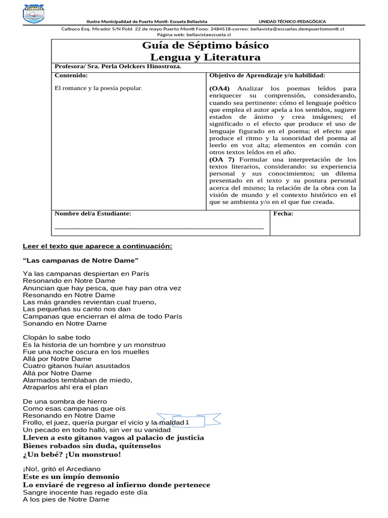 Guia Lenguaje 7mo | PDF