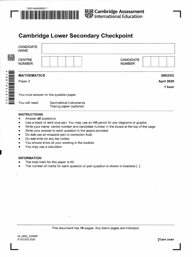 876663314-2025-Checkpoint-Math-Paper-2-2 | PDF