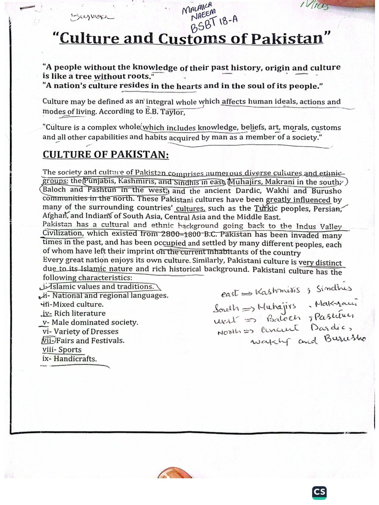 Culture and Customs of Pakistan | PDF