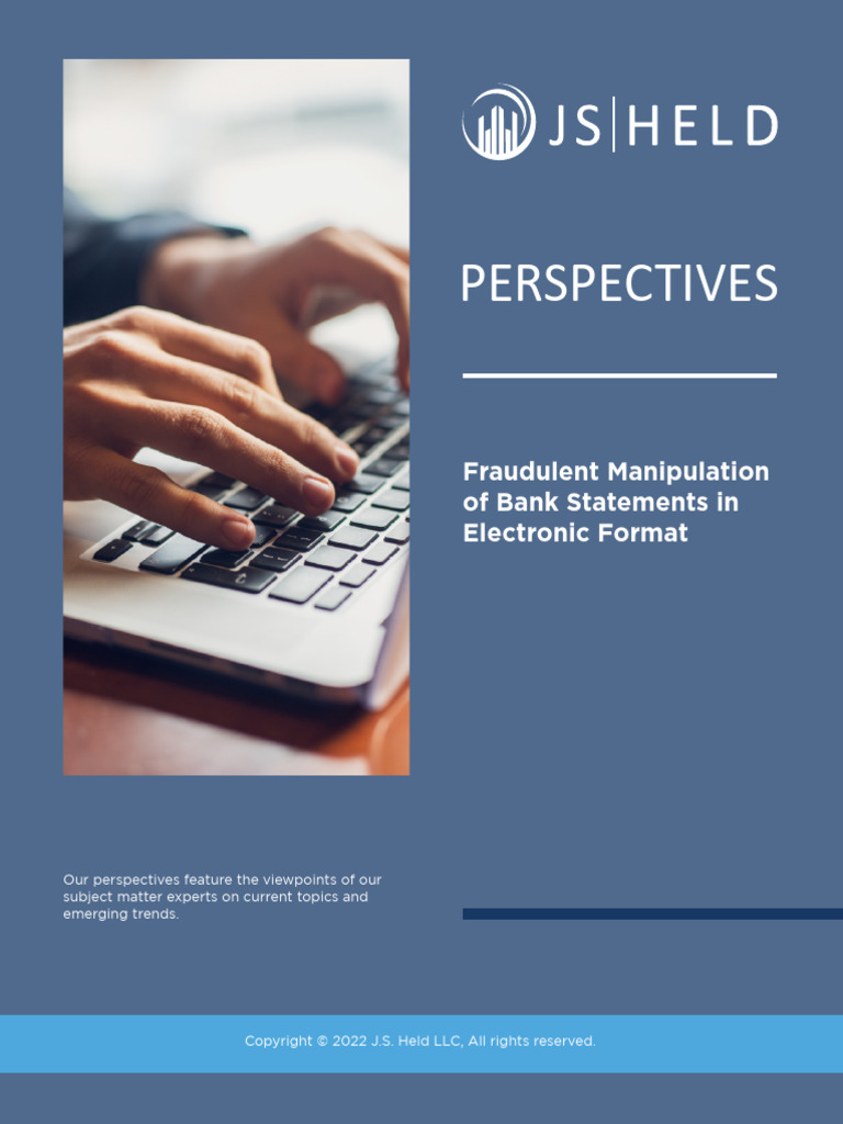 Fraudulent Manipulation of Bank Statements - 2024 | PDF