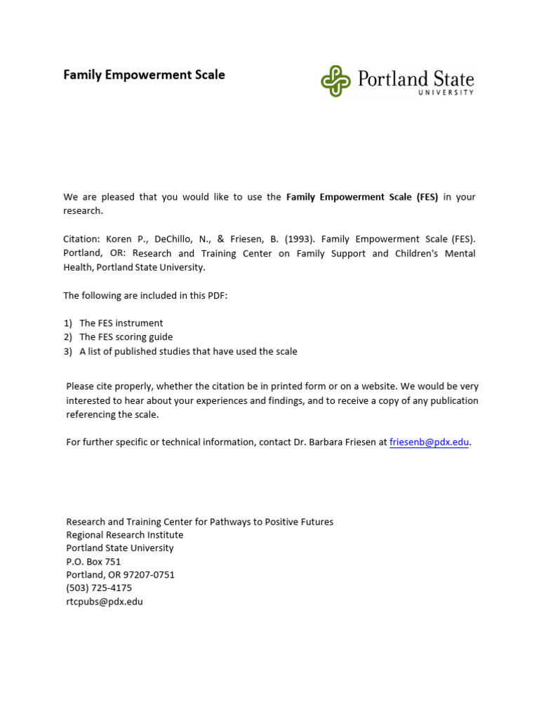 FES Packet English 2019 | PDF | Autism | Mental Health