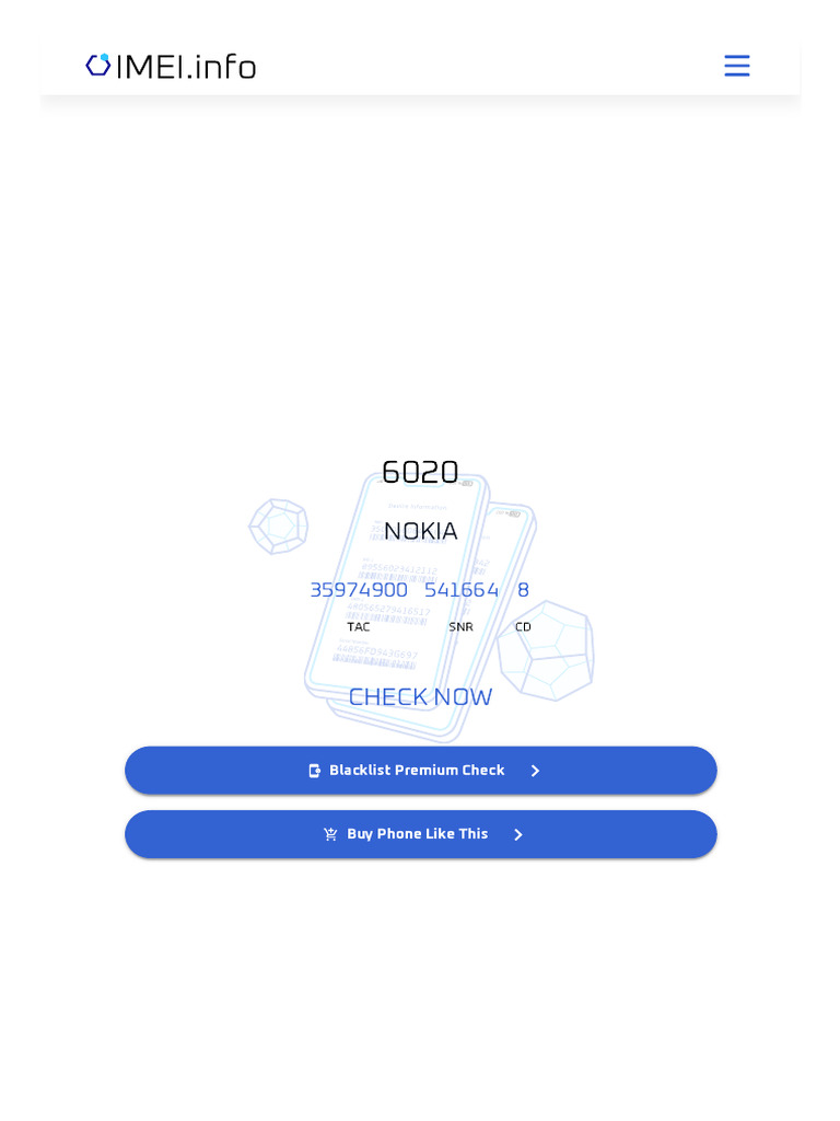 Imei Details - 359749005416648 Nokia 6020 - Imei - Info | PDF