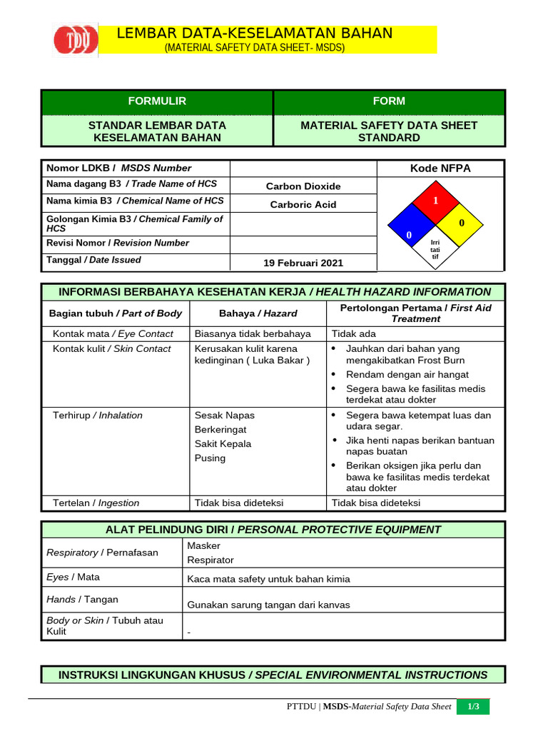 MSDS 0089 Carbon Dioxide | PDF