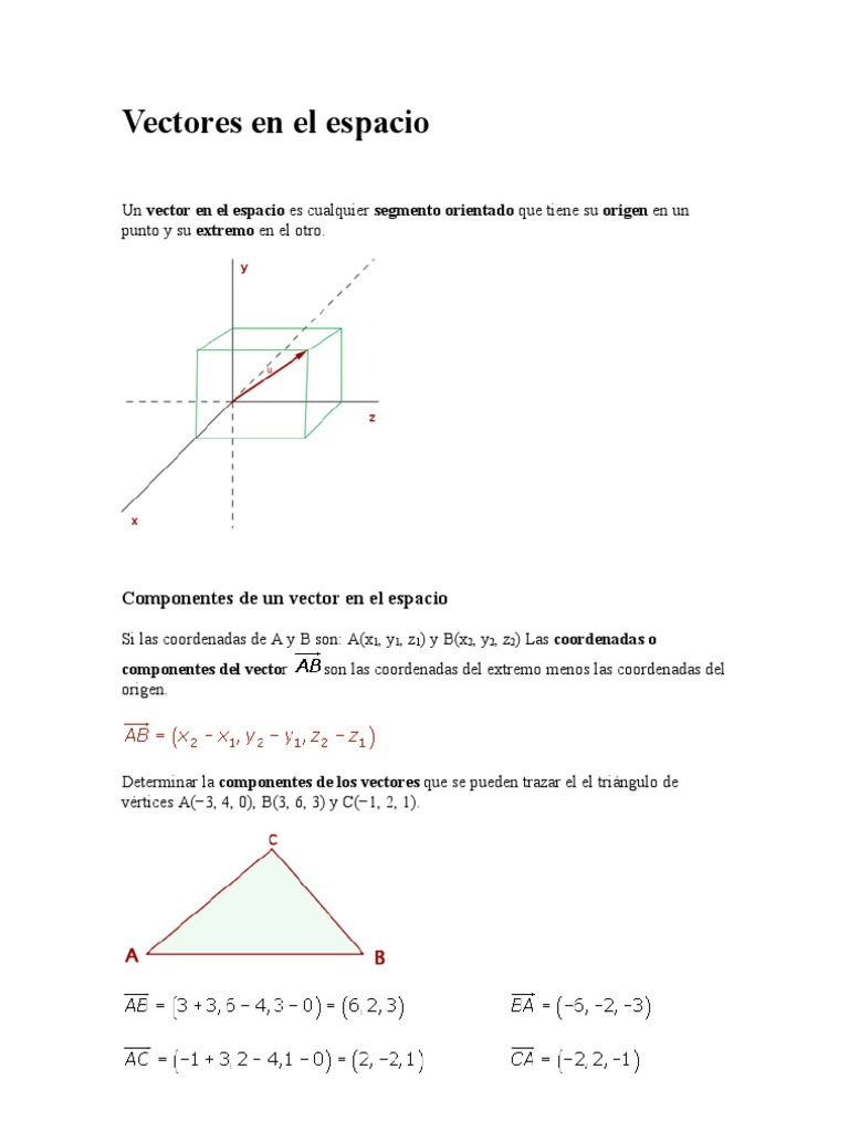 Vectores En 3d Vector Euclidiano Álgebra Lineal