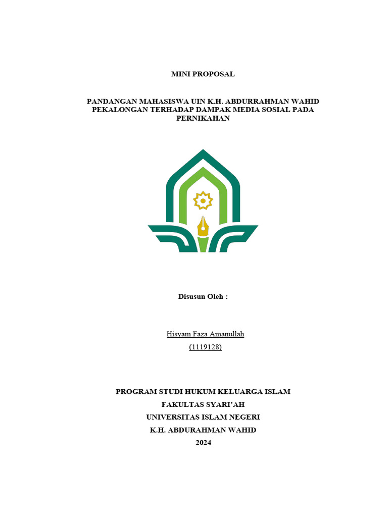 Proposal Mini Hisyam | PDF