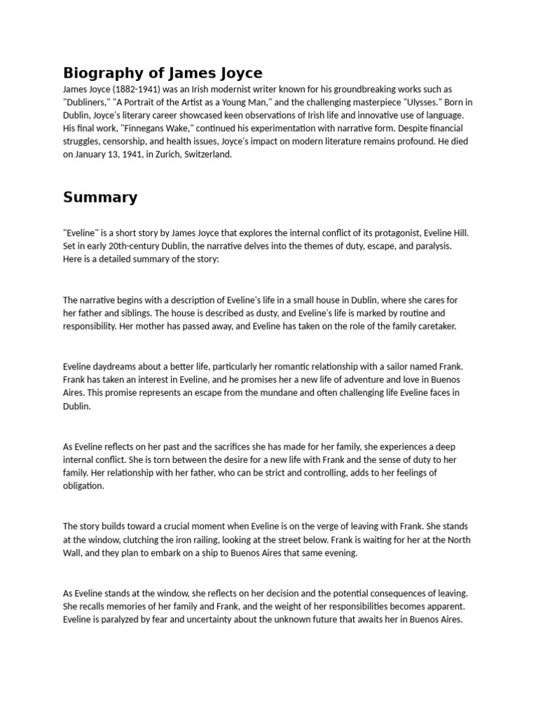 Eveline (5th Story, Final) | PDF | James Joyce | Dubliners