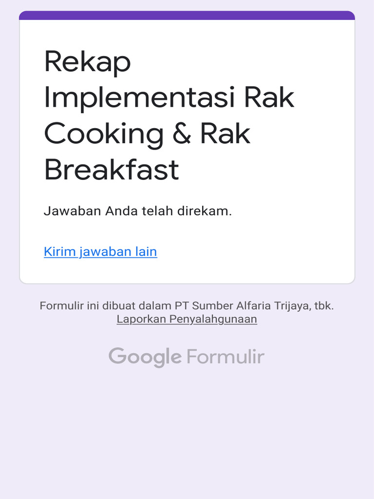Rekap Implementasi Rak Cooking & Rak Breakfast | PDF