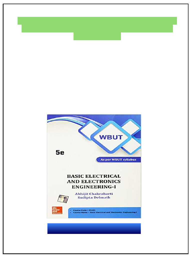 Basic Electrical and Electronics Engineering I ES101 WBUT 2015 5th Edition Abhijit Chakrabarti ...