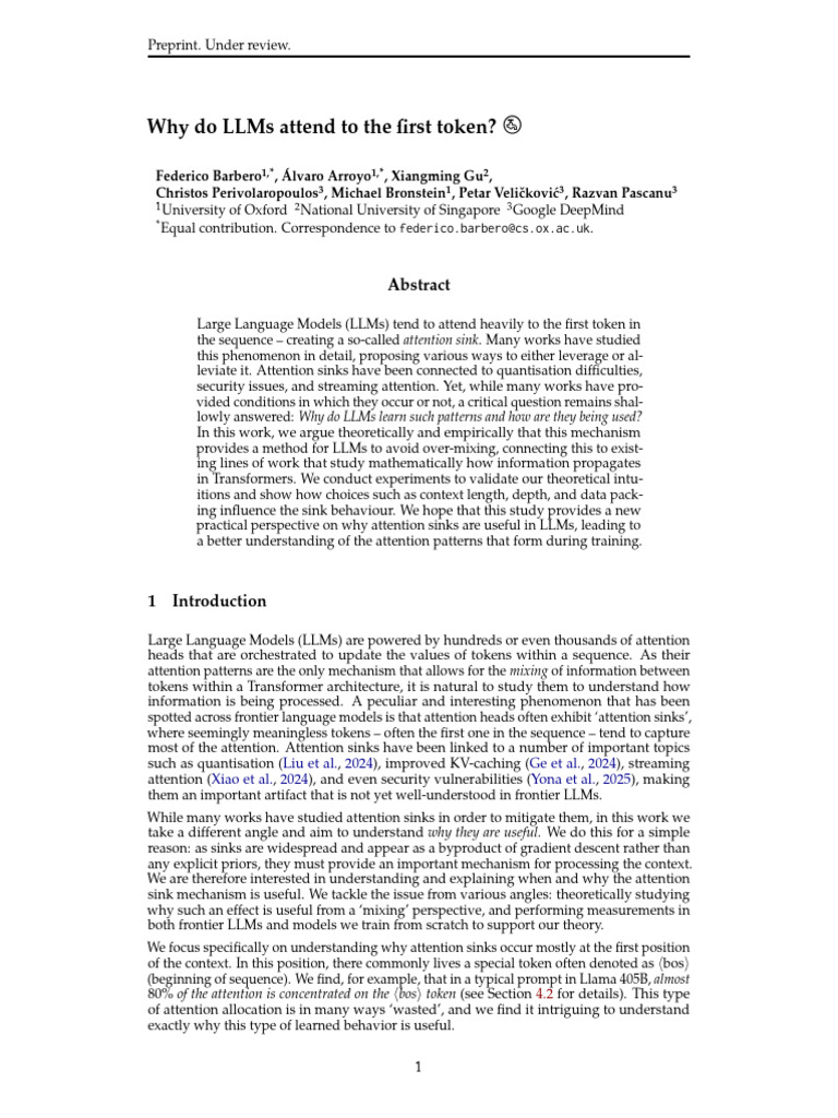 Why Do LLMs Attend To The First Token | PDF | Visual Cortex | Attention